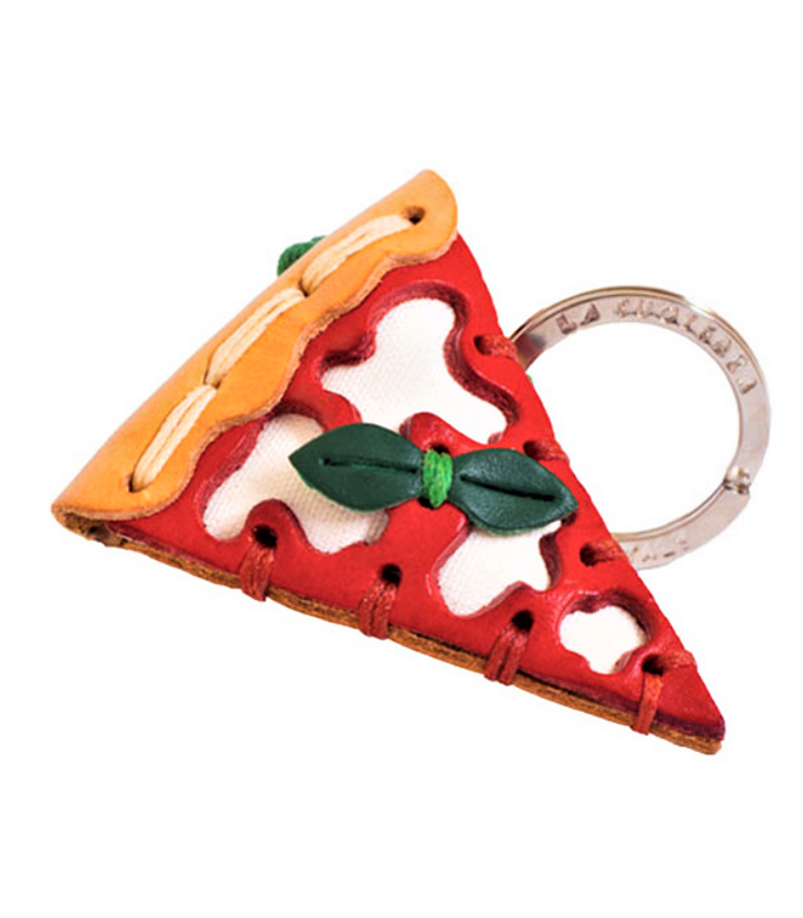 Pizza Leather Key Ring